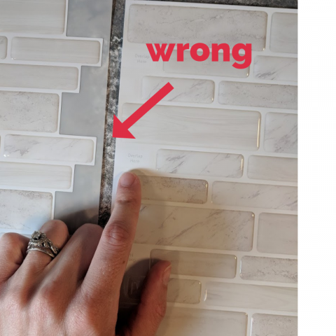 How to Use a Peel and Stick Backsplash Over Tile | Mama and More